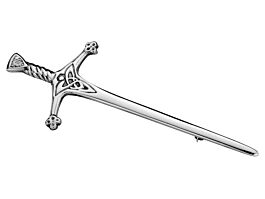 Sterling Silver Claymore Kilt Pin with Celtic Handle | Houston Kiltmakers
